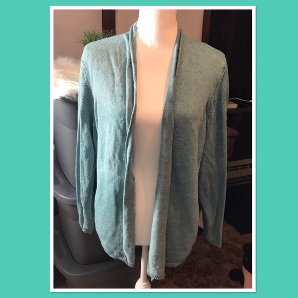 Talbots | Sweaters | Talbots Seafoam Green Open Linen Cardigan | Poshmark